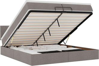 vidaXL Ottoman-Bett mit Matratze Taupe 200x200 cm Stoff vidaXL