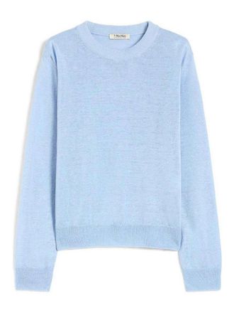 Max Mara Rundhalspullover - Hellblau