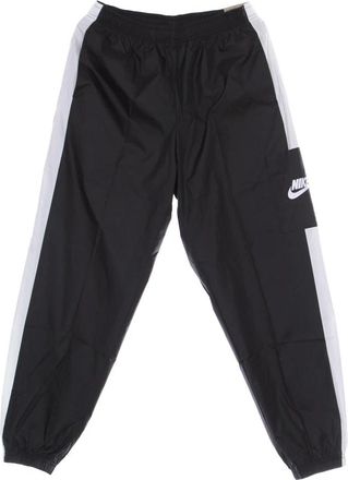 Nike Essenzielle Gewebte Trainingshose Schwarz/Wei&szlig; - - Sport - Damen - Schwarzk - L
