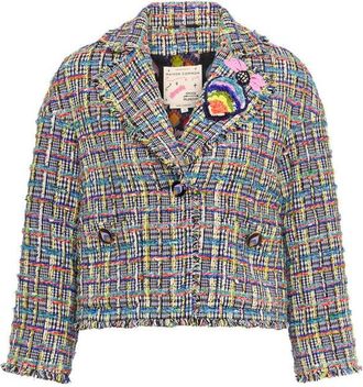 Maison Common Damen Tweedblazer mit geh&auml;keltem Detail