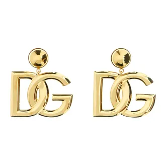 Dolce & Gabbana Femme, Accessoires, Jaune, Taille: ONE Size Crystal Logo Earrings