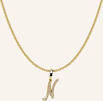 Cada Cada Kette Tiny Diamond Letter N gold
