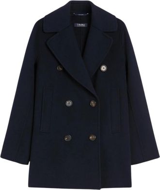 Max Mara Femme, Manteaux, Bleu, Taille: 44 FR Caban Coat