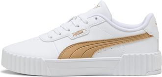 Puma Damen Carina 3.0 Aqua Metallics Sneaker, White-Light Sand Gold, 40.5 EU