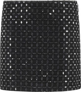 Rotate Rotate Birger Christensen, Femme, Jupes, Noir, Taille: 36 FR Beaded Mini Skirt