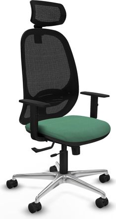 Piqueras y Crespo 8H Cylinanco B&uuml;rostuhl mit 1D-Armlehnen, h&ouml;henverstellbare Lendenwirbelst&uuml;tze und h&ouml;henverstellbares Kopfteil, Neigung und Neigung, ausgestattet mit S