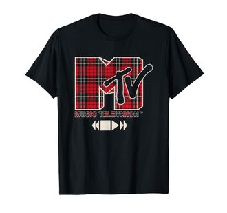 Giesswein Music Television Plays Grunge Plaid Big Chest Logo T-Shirt
