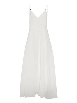 Brunello Cucinelli Monili Organza-Kleid mit Kettendetail - Wei&szlig;