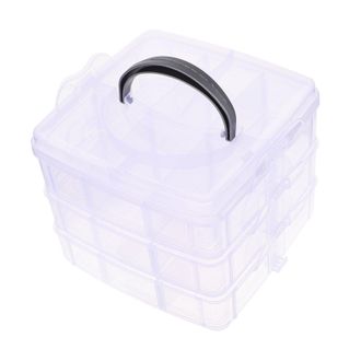 FOMIYES Dreilagige Aufbewahrungsbox aus Kunststoff Transparent Washi Tape Organizer f&uuml;r Bastelmaterial und Kleinteile Mehrschichtiger Sortierbeh&auml;lter f&uuml;r Zuha