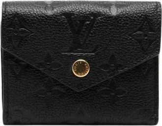 Louis Vuitton Portefeuille pr&eacute;-poss&eacute;d&eacute; &agrave; bouton-pression en toile - Femme - Pre-owned - Noir - Taille: ONE Size