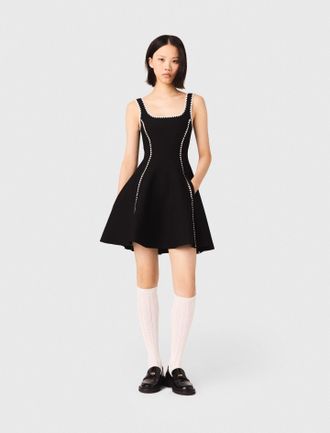 Maje Kurzes Kleid Mit Ziern&auml;hten - Schwarz - Gr&ouml;&szlig;e 32 - Maje