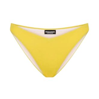 Dsquared2 Femme, Maillots de bain, Jaune, Taille: 36 FR Bas de Bikini Jaune avec Logo