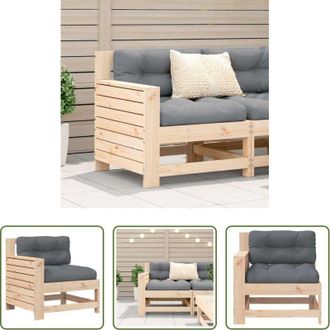 vidaXL vidaXL Kiefer - Gartensofa mit Armlehne und Kissen Massivholz Kiefer