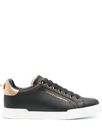 Dolce & Gabbana baskets Portofino en cuir - Noir