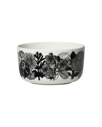 Marimekko Siirtolapuutarha Limited Edition Oiva Bowl, 0.5 Litre black, white
