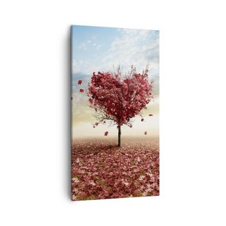 Arttor Bilder auf Leinwand Abstraktion Herbst Baum Blatt Leinwandbild mit Rahmen 45x80cm Wandbilder Dekoration Wohnzimmer Schlafzimmer K&uuml;che Deko Klein Wandd