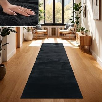 Paco Home Tapis Salon Fausses Fourrures Doux Lavable Moderne &Eacute;l&eacute;gant Facile &Agrave; Entretenir Effet Fourrure Uni Brillant Douillet &Agrave; Poils Courts, Dimension:80x300 c