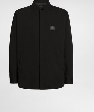 Dolce & Gabbana Hemd Aus Technischem Gewebe Mit Plakette - Mann M&auml;ntel Und Jacken Schwarz 54