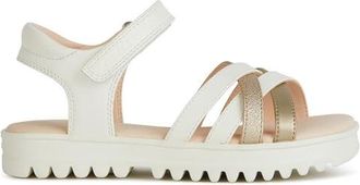 Geox Fille J Sandal Coralie Gir, White Platinum, 31 EU