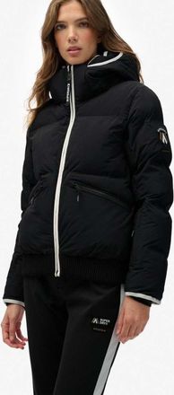 Superdry Ski-Bomberjacke mit Kapuze in Schwarz