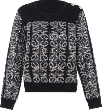 Faina Strickpullover mit Pailletten Damen schwarz