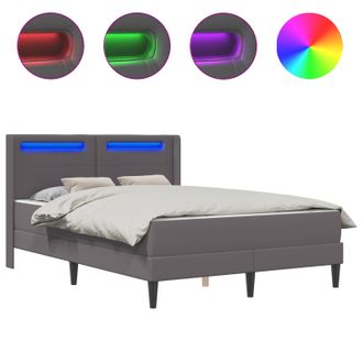 vidaXL Struttura Letto Con Materasso Grigio 120 X 200 Cm Similpelle Vidaxl