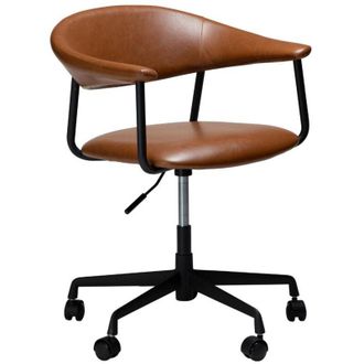 ebuy24 Rover Dan-Form B&uuml;rostuhl mit Armlehnen PU-Kunstleder hellbraun