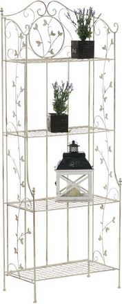 Clp Arona stabiles Standregal im Landhausstil I Klappbares Eisenregal mit 4 Regalböden I erhältlich, Farbe:antik-Creme