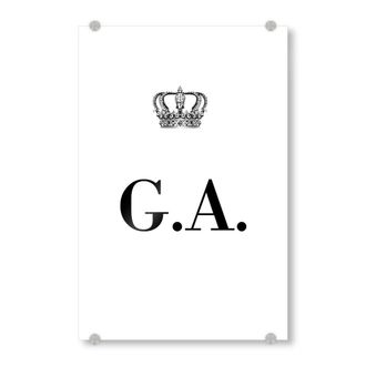 artboxONE Acrylglasbild 30x20 cm Schwarzwei&szlig; King GA - Bild Personalisierung Buchstabe Buchstabe-GA