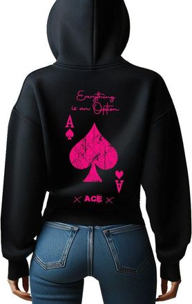 rmk Hoodie Damen Kapuzenpullover Pullover Loose Fit Oversize Pik karte