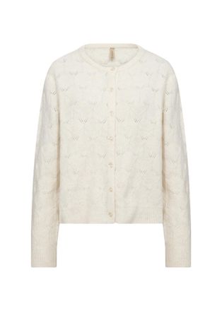 Soyaconcept Damen Strickjacke SC-Viki 2, Rundhals, Cream Melange, Gr&ouml;&szlig;e M