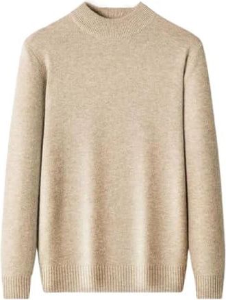 Generic Pull &agrave; col mi-haut pour homme - &Eacute;pais - Chaud - D&eacute;contract&eacute; - Pull en tricot solide &agrave; manches longues - Polyvalents, 80, L