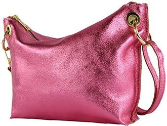 modamoda.de T243 Petit sac à bandoulière en cuir fabriqué en Italie, Small