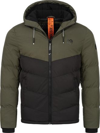 Indicode Herren INAgiotis Winterjacke mit Kapuze | Herrenjacke Jacke Steppjacke Männer Army, XXL