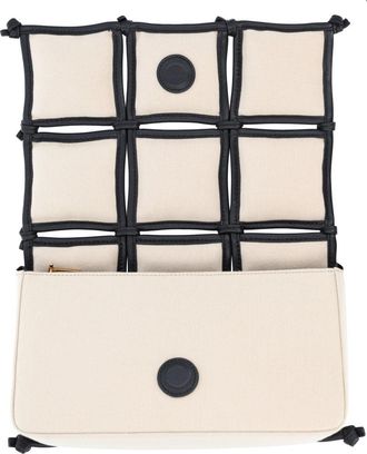 Cult Gaia Womens Shoulder Bag Puff Beige Cotton Canvas