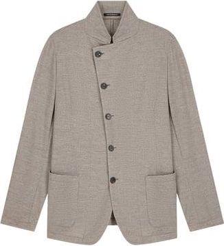 Emporio Armani Manteau droit boutonn&eacute; en laine