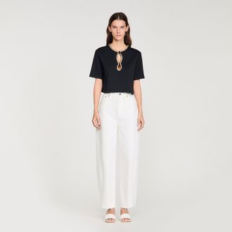 Sandro T-shirt court strass&eacute;