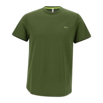 Sun 68 Homme, Tops, Vert, Taille: 2XL T-shirt en piqu&eacute; de coton