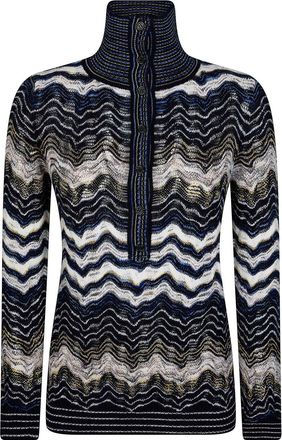 Missoni Pull Col Roul&eacute; - Bleu