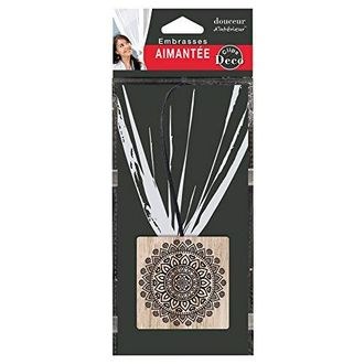 Douceur d'Intérieur DOUCEUR DINTERIEUR Raffhalter für den Innenbereich, magnetisch, L 43 x 6 x 6 cm, MDF Deva schwarz