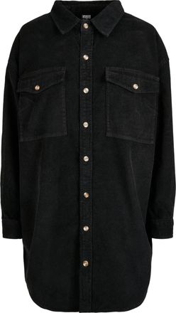 Urban Classics Hemdjacke f&uuml;r Damen Lang&auml;rmlig (Schwarz)