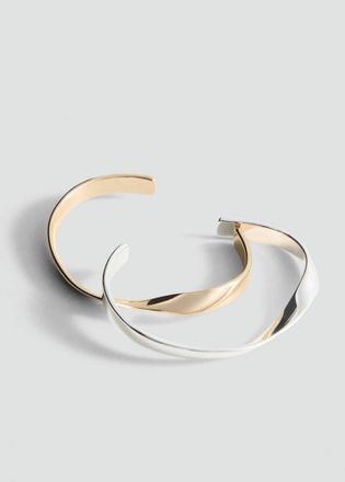 Mango Bracelet fin rigide or - Femme - Taille unique - MANGO