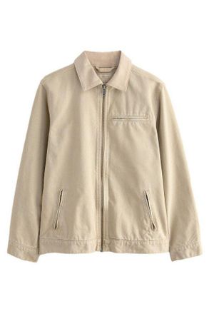 Next Canvasjacke Arbeitsjacke mit Cordkragen 100 % Baumwolle (1-St)