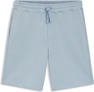 HUGO BOSS Herren Dayono Relaxed-Fit Shorts aus Baumwoll-Terry mit gedrucktem Logo Blau M