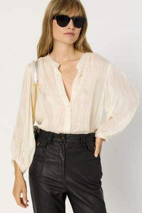 Gerard Darel Chemise &agrave; rayures et lurex - AVRIL - Ecru