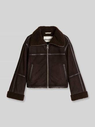 Marc O'Polo Lederjacke mit Teddykragen aus Lammnappa