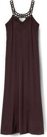 Motivi Femme, Robes, Brun, Taille: 36 FR Robe longue satin&eacute;e avec d&eacute;tail m&eacute;tallique