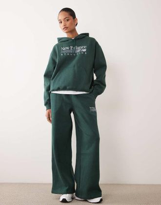 New Balance Trackside - Pantalon en polaire - Vert chin&eacute;
