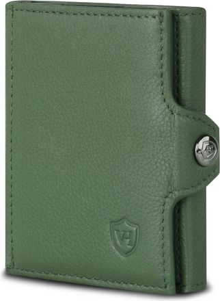 Von Heesen Slim Wallet mit XXL M&uuml;nzfach & RFID-Schutz - Mini Geldb&ouml;rse Herren & Damen - Kartenetui Kreditkartenetui - Portmonee Geldbeutel Portemonnaie klein Gr&uuml;