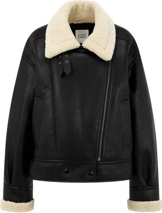 STUDIO TOMBOY Jacke aus Faux-Shearling - Schwarz